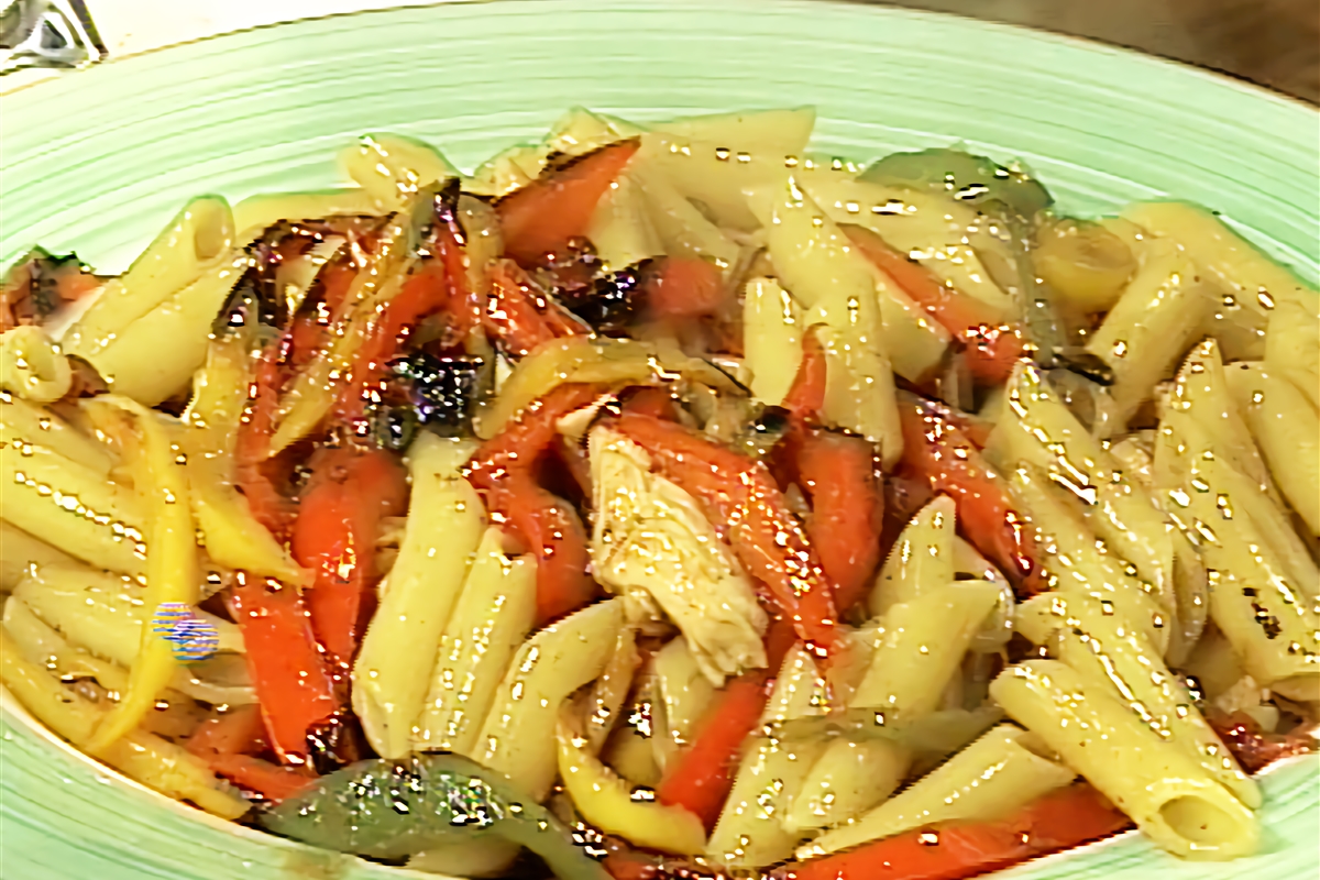 Penne con pollo y morrones - El Gourmet