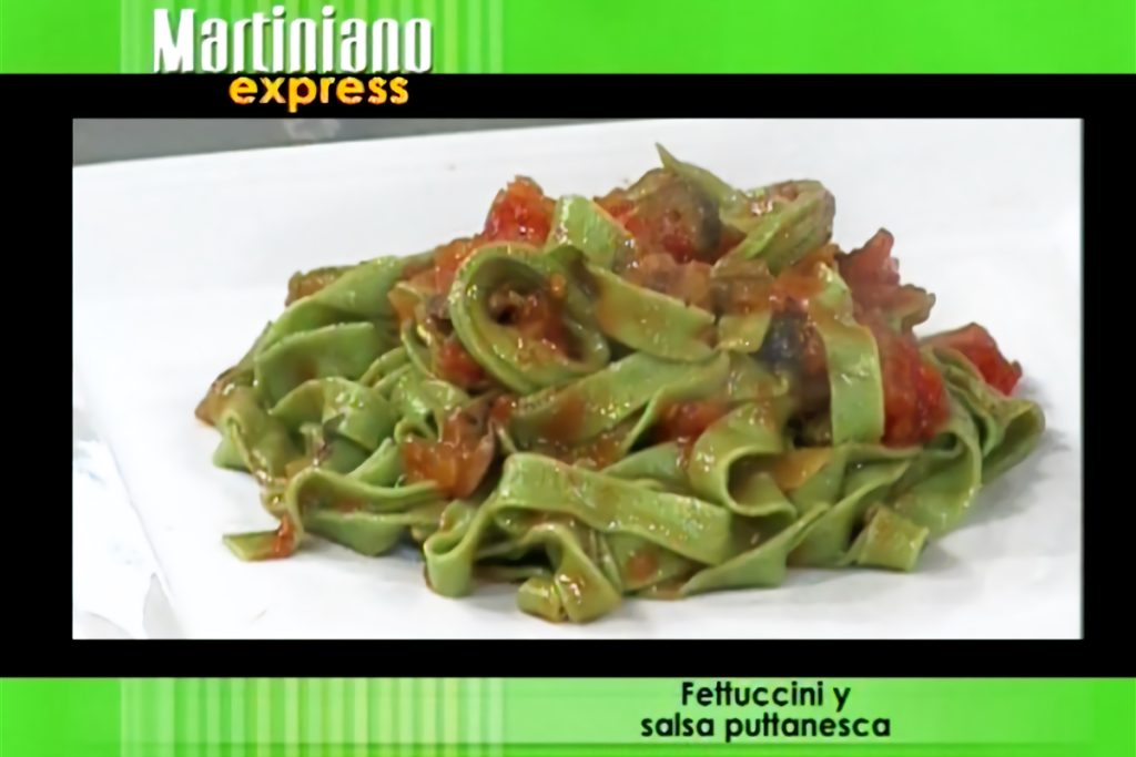 Fetuccini y salsa puttanesca - El Gourmet