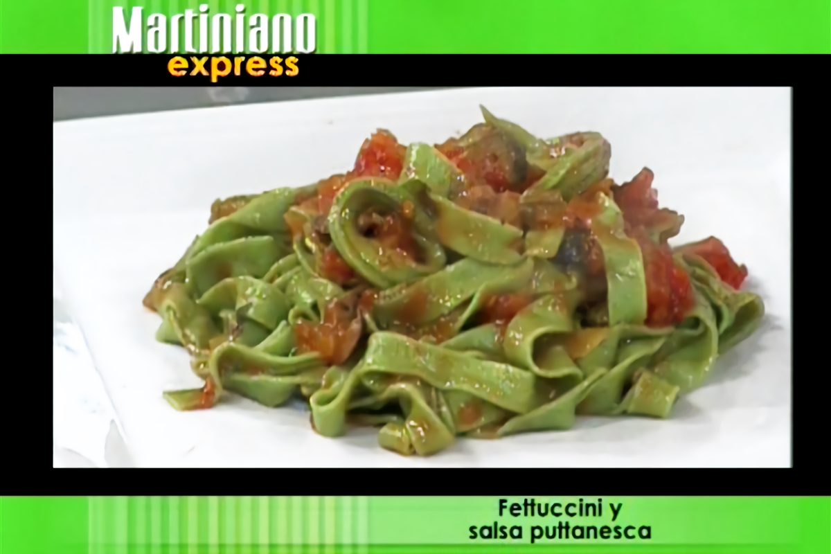 Fetuccini y salsa puttanesca - El Gourmet