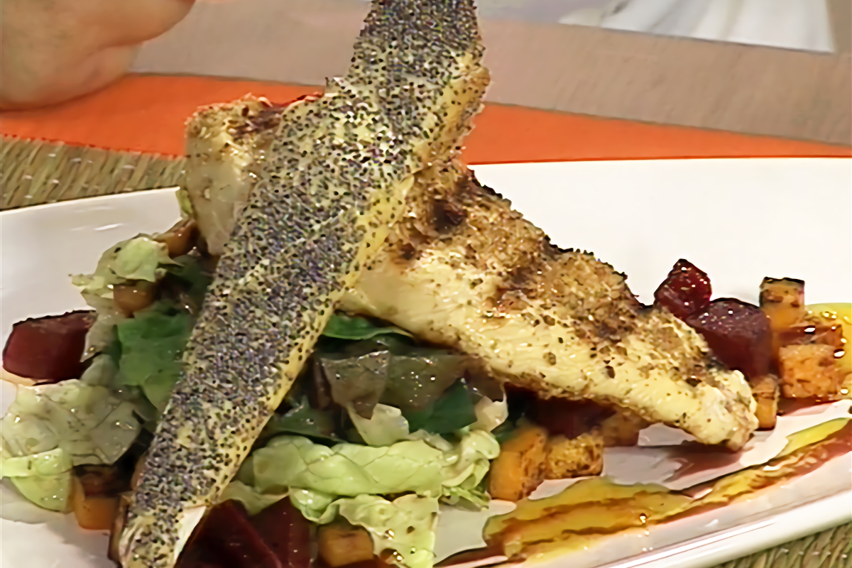 Pechuga de pollo a la parrilla con remolacha y calabaza - El Gourmet