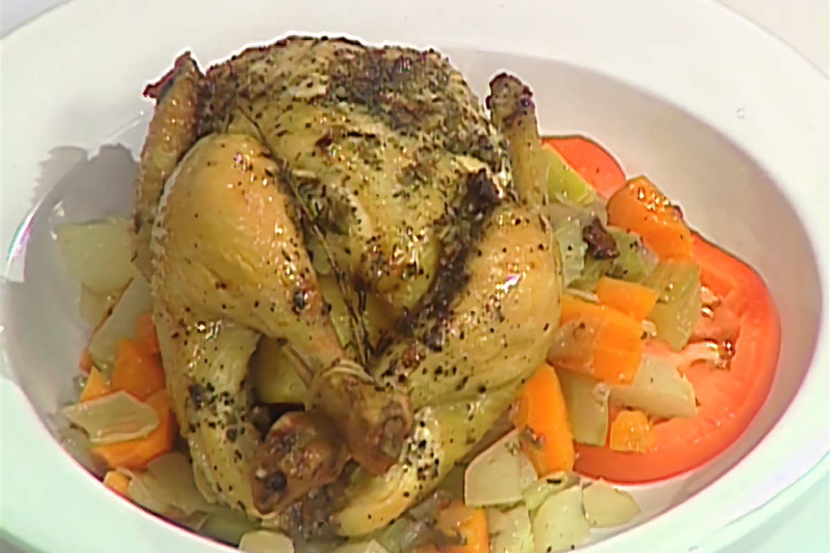 Pollito de leche con vegetales rostizados - El Gourmet