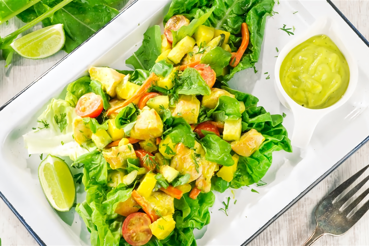 Ensalada con pollo a la mostaza y mango - El Gourmet