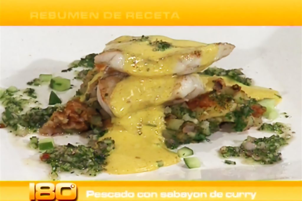 Pescado con sabayon de curry - El Gourmet