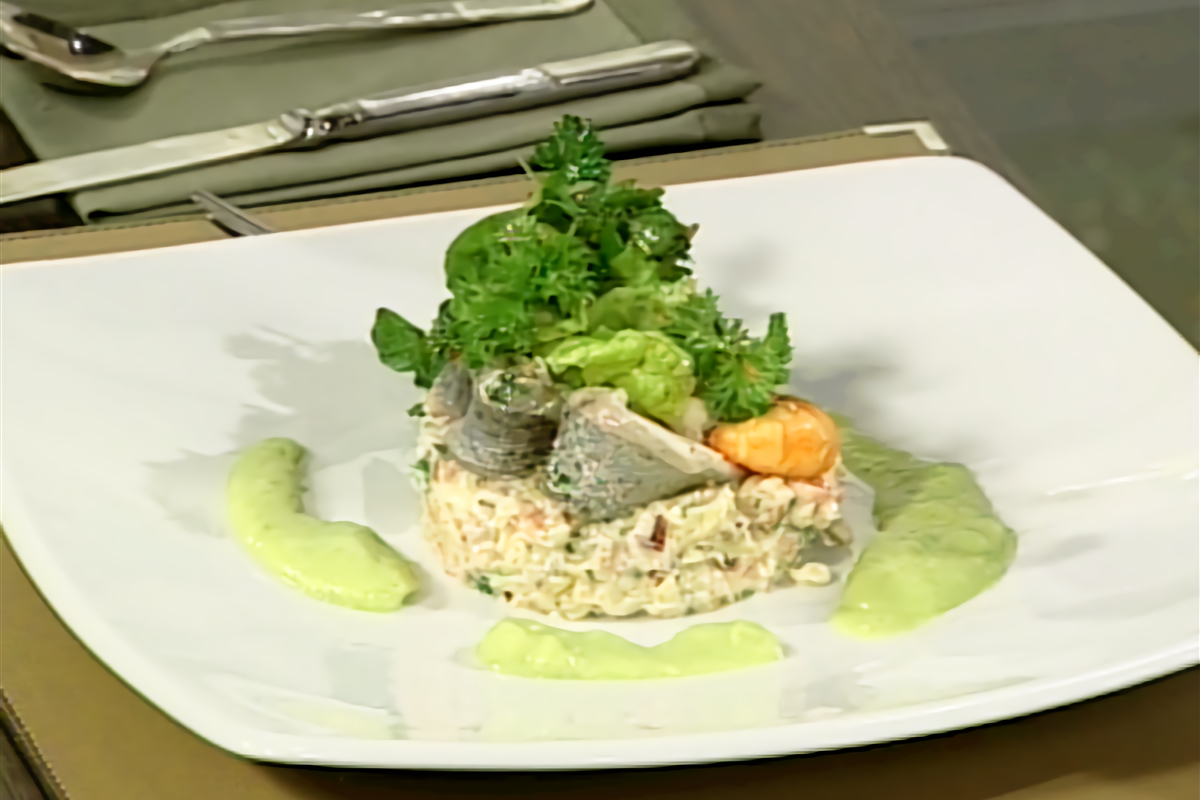 Trucha escabechada con camarones de río - El Gourmet