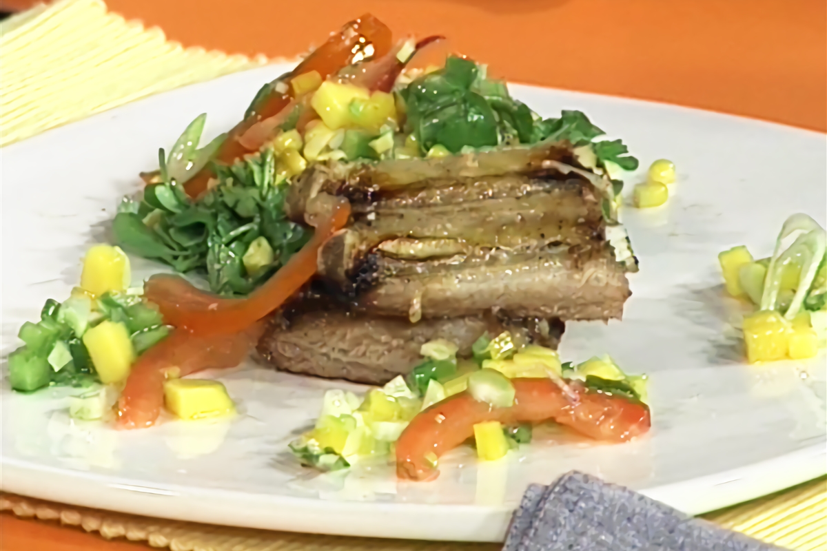 Pechito de cerdo con salsa criolla de mango - El Gourmet