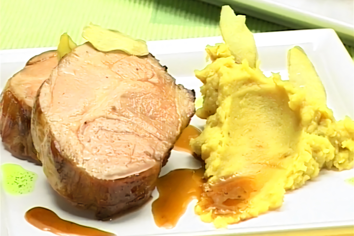 Bondiola laqueada con puré de batata y jengibre - El Gourmet