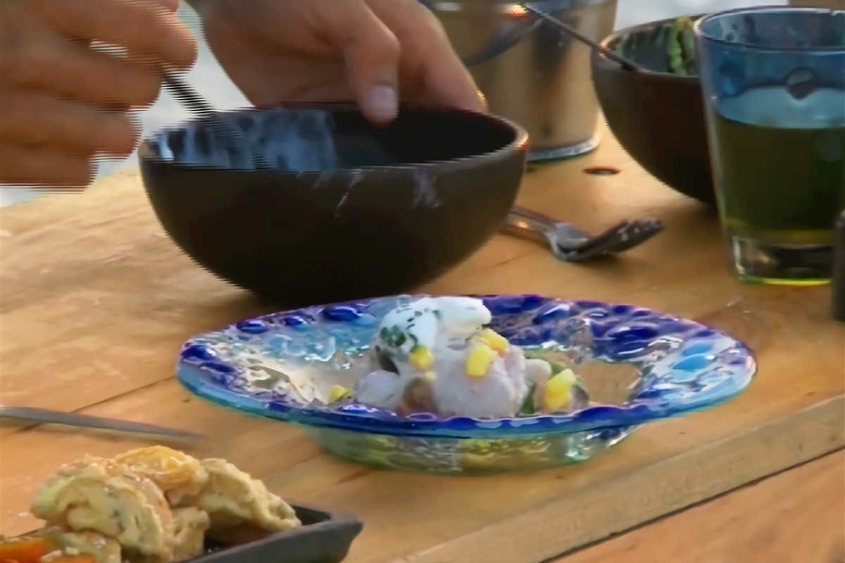 Ceviche de cojinova con sorbete de leche de tigre - El Gourmet