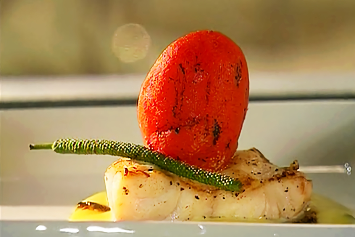 Cherna con crema de ajos y ají dulce asado - El Gourmet