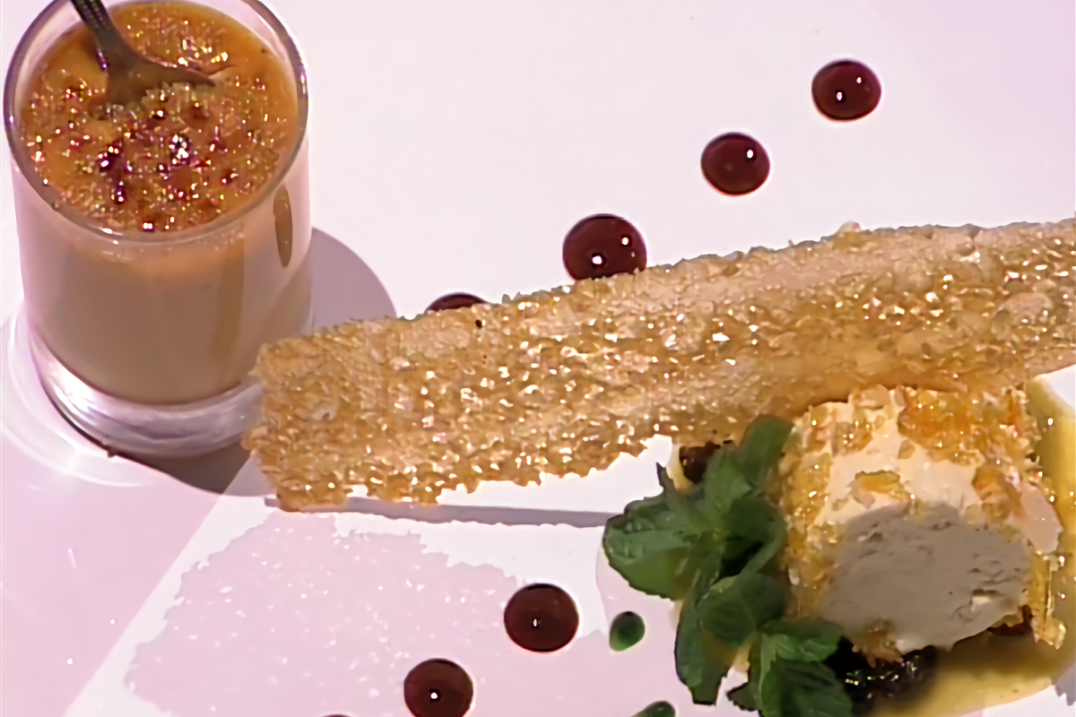 Bocado de Manjar Blanco con Crema Helada de Lúcuma - El Gourmet