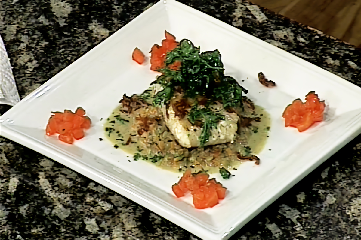 Chernia sobre lentejas al foie gras - El Gourmet