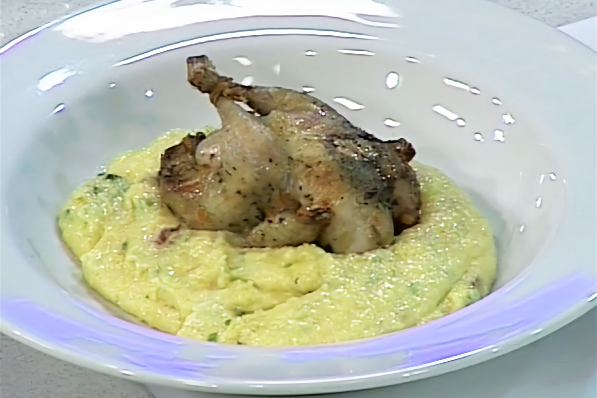 Perdiz asada con polenta y hongos - El Gourmet