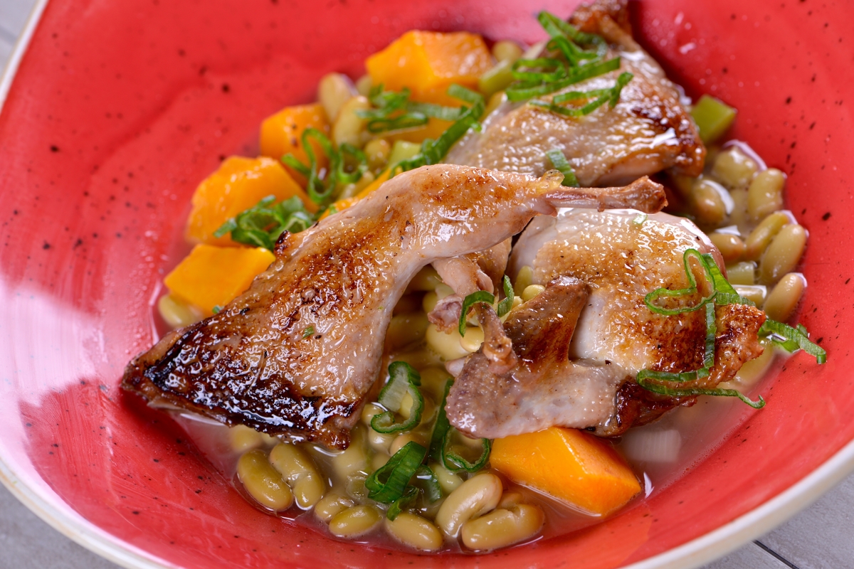 Alubias Verdinas con Codornices y Calabaza - El Gourmet