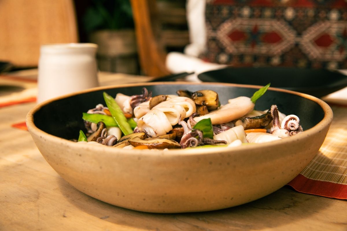 Chipirones Con Portobellos y Chaucha Japonesa - El Gourmet