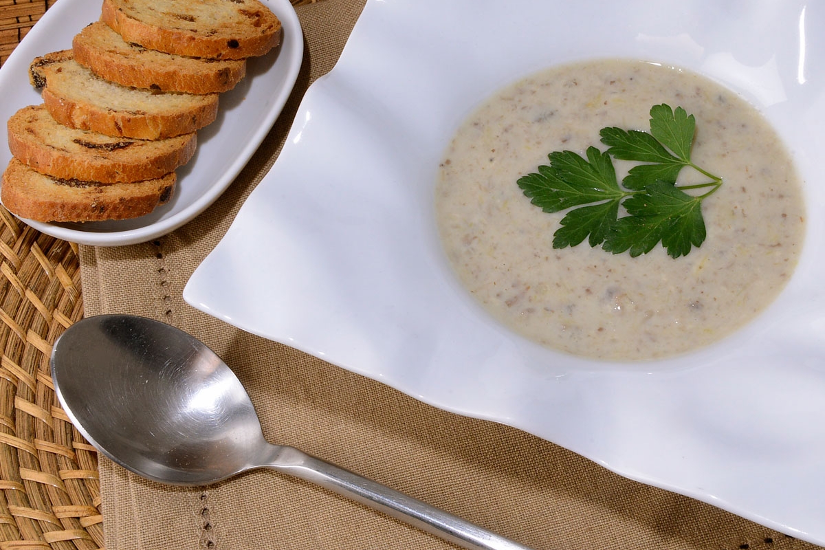 Crema de hongos con leche de soja - El Gourmet