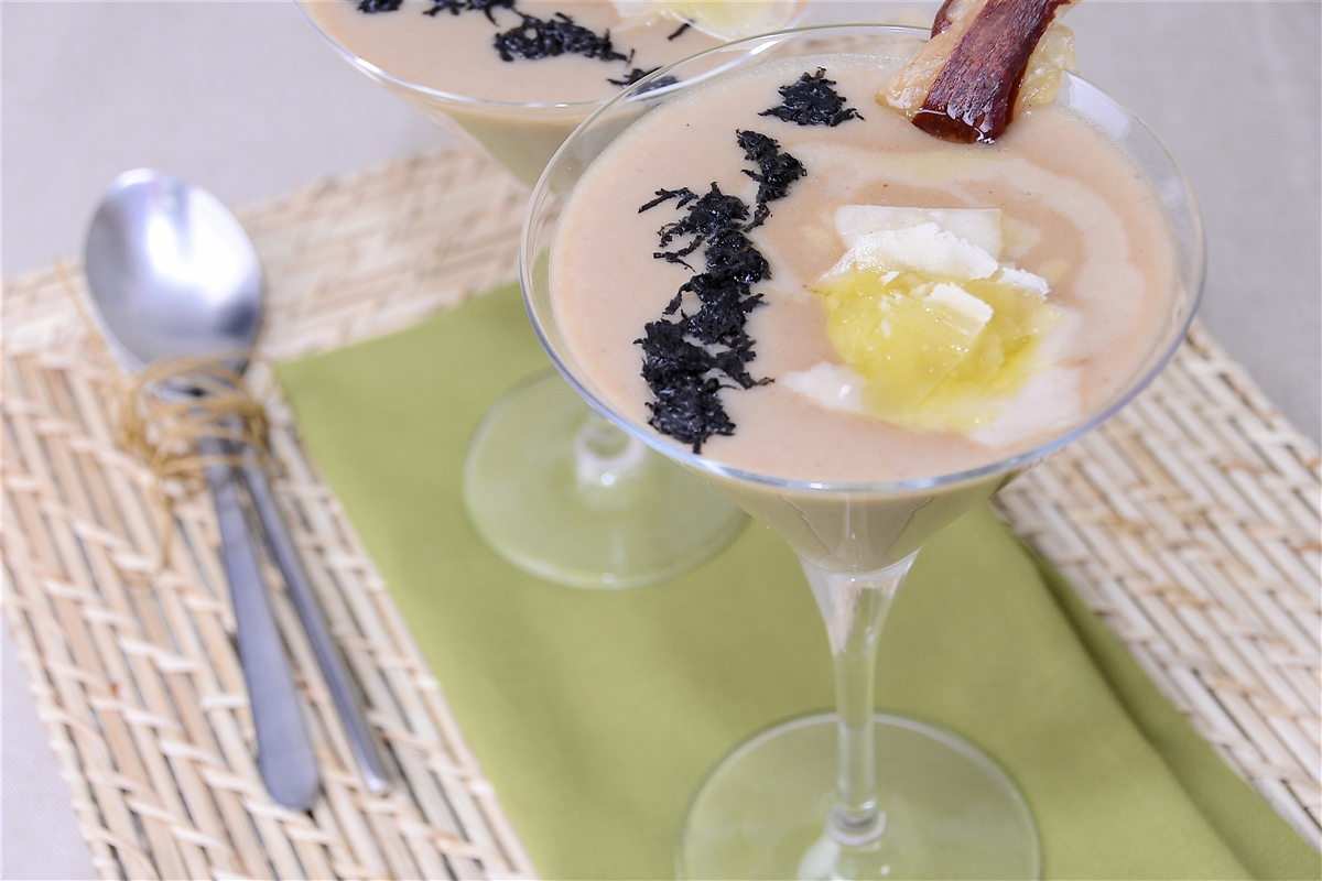 Crema de castañas con Jerez y jamón ibérico - El Gourmet