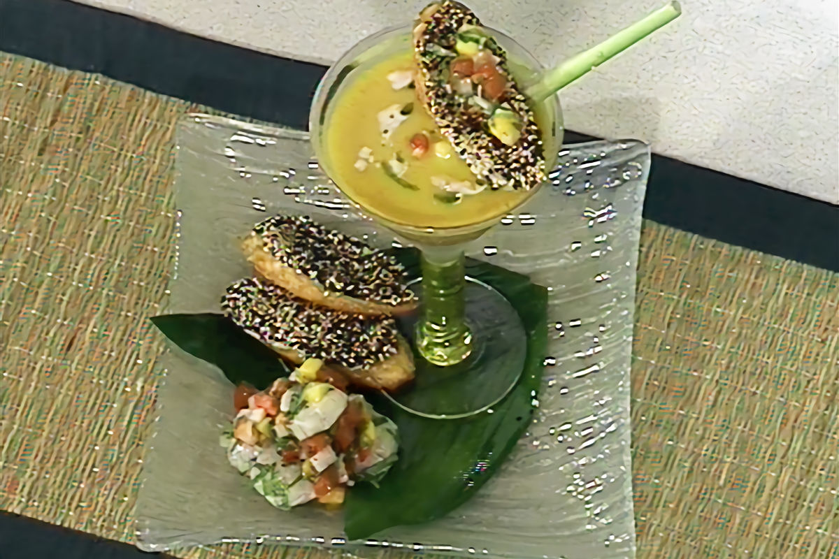 Sopa de mango y jengibre con vieiras marinadas - El Gourmet