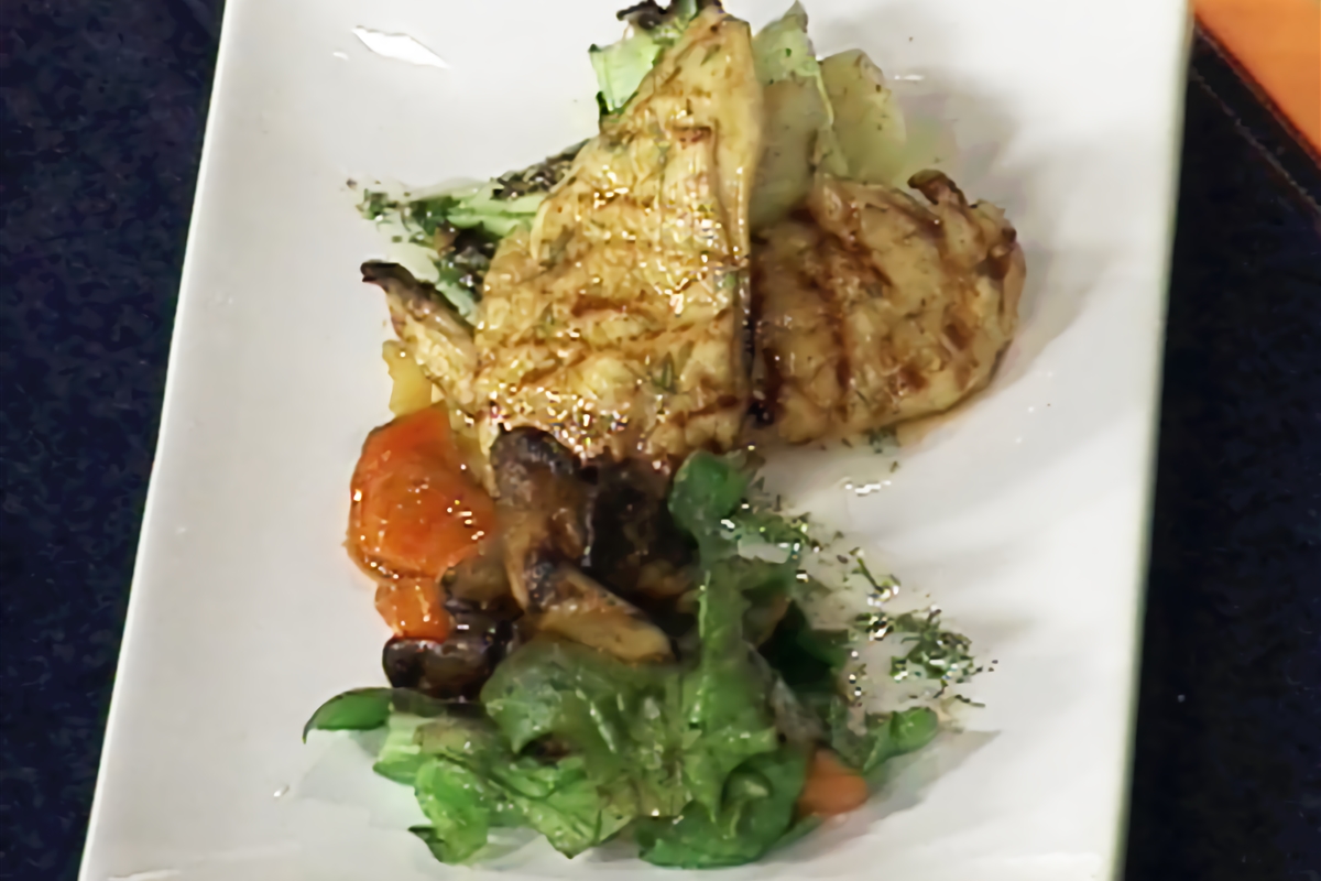 Planchitas con hongos y pack choy grillados - El Gourmet