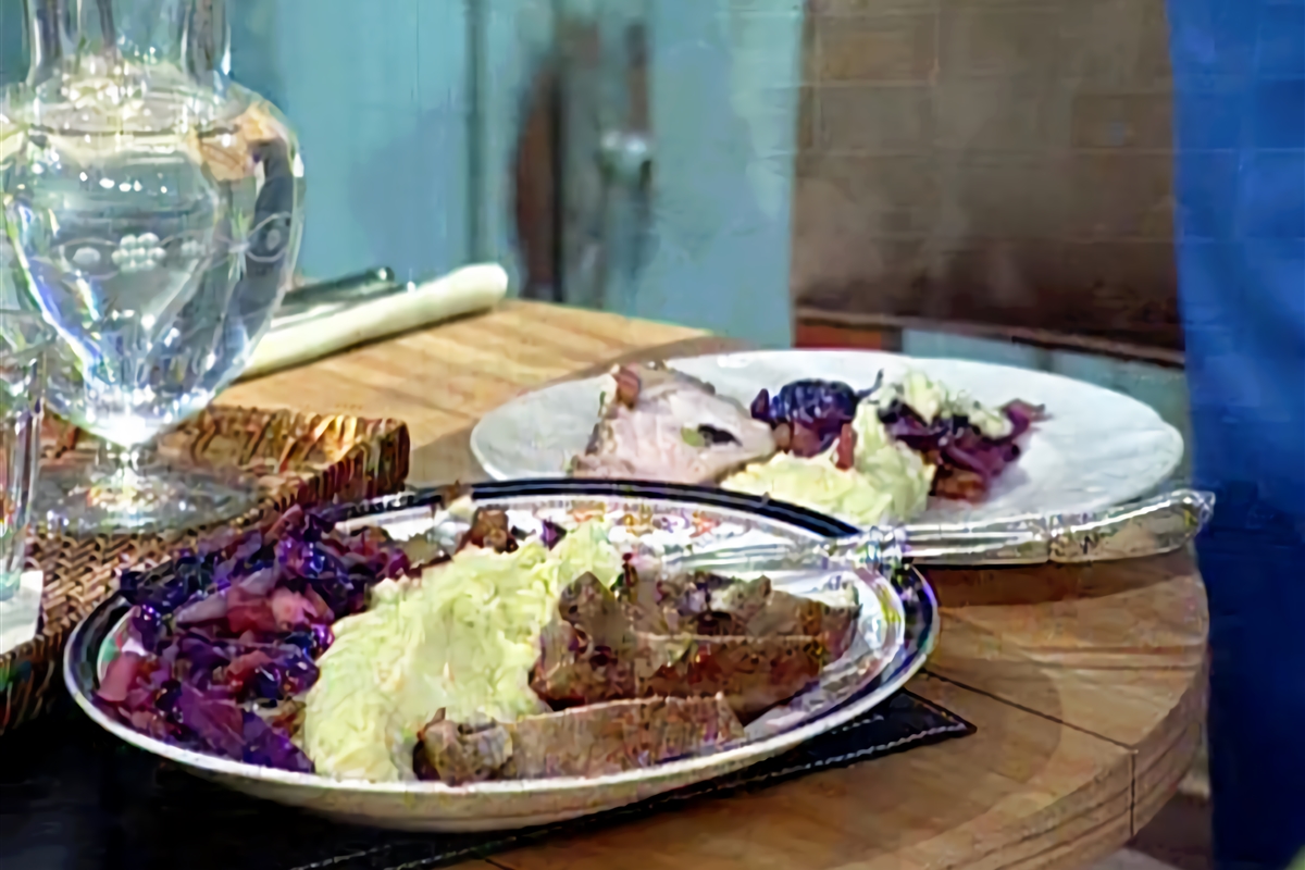 Carré de cerdo horneado con puré de batatas - El Gourmet