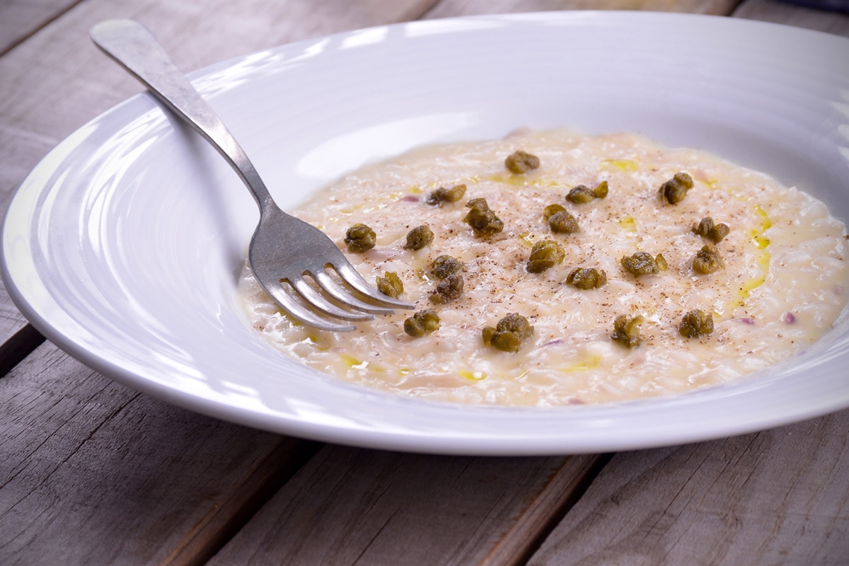 Risotto Ahumado con Alcaparras Fritas - El Gourmet