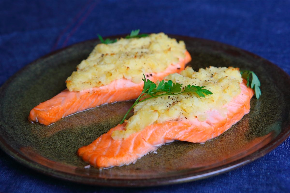 Salmón con puré de papas - El Gourmet