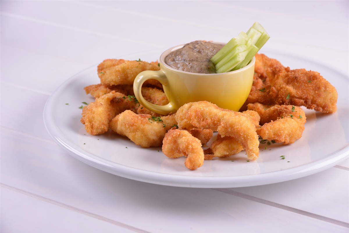 Tiras de Cabracho con Dip de Berenjenas - El Gourmet